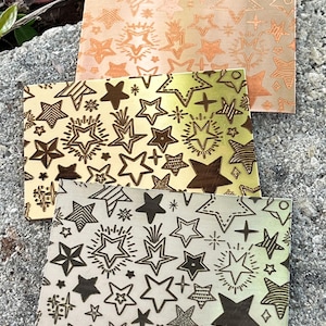 Laser Engraved Pattern Sheet (hand Drawn Stars) 3x2" (XLP0067) **choose ...