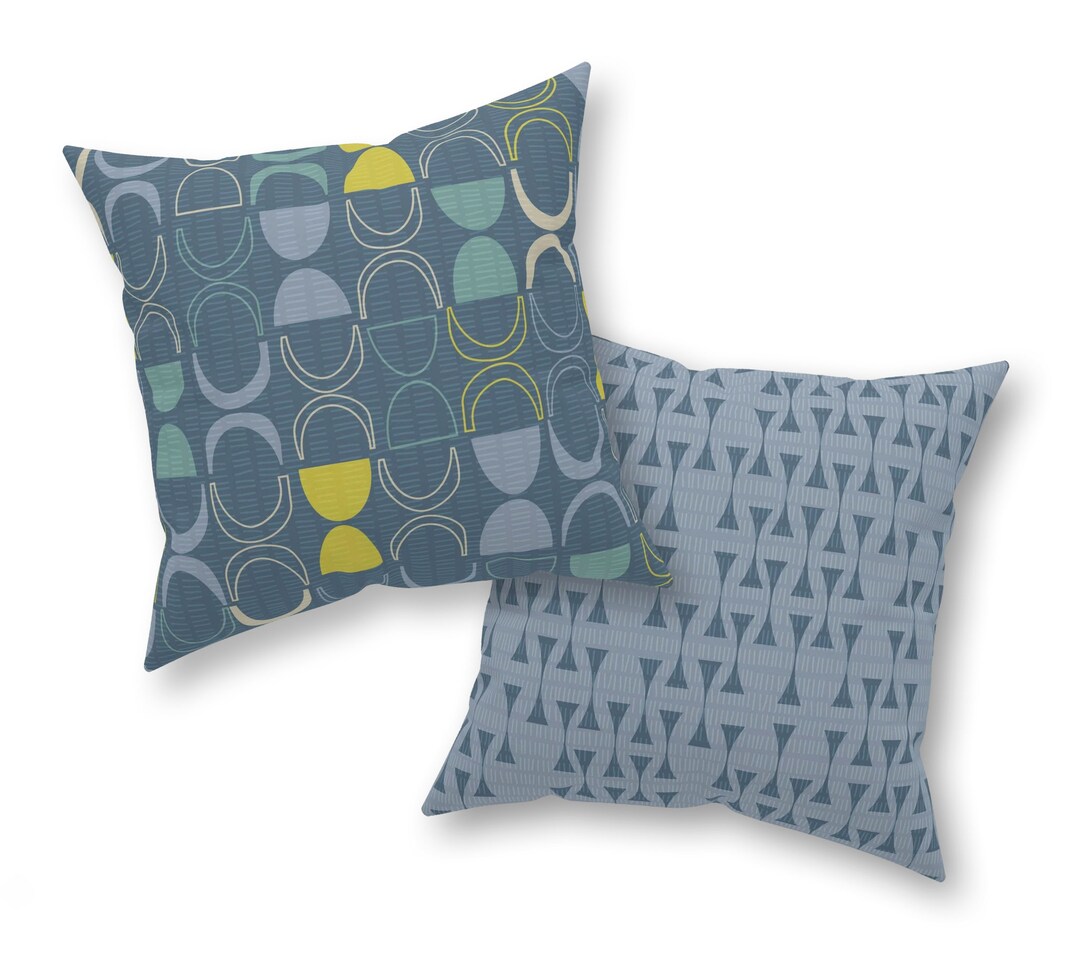 Custom Printed Throw Pillow With Mid Century Print. Exclusive Original ...