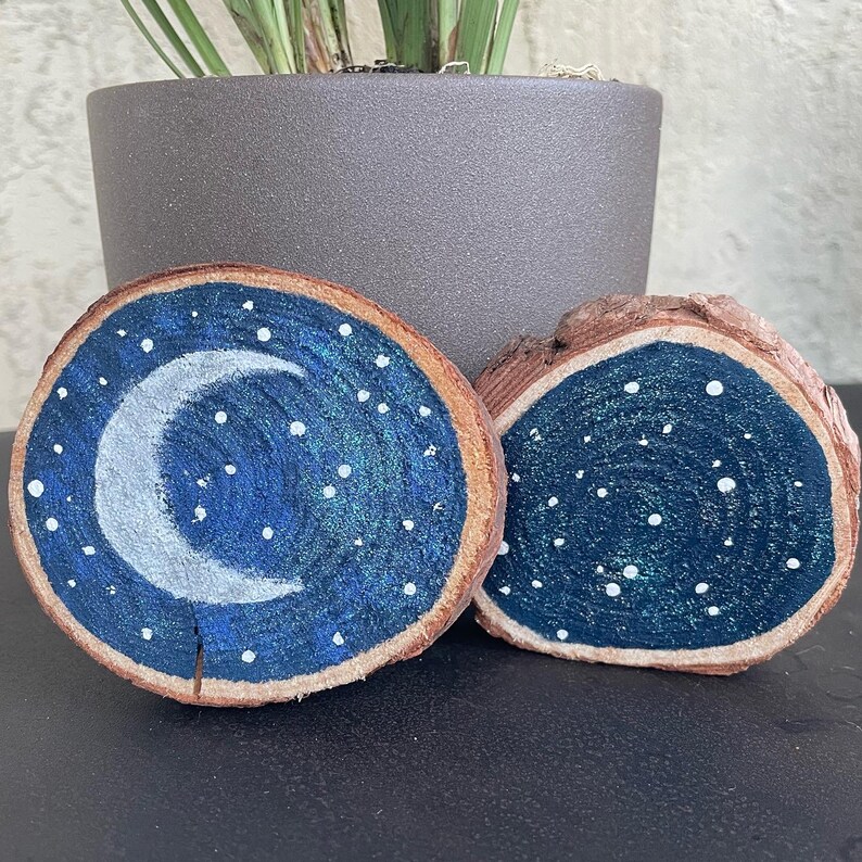 Moon Phases Lunar Wooden Decoration • Celestial Ornament • Stars, Moon ...