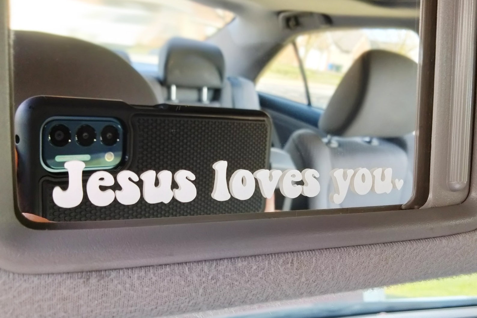 Jesus Loves You Car Mirror Decal, Rear Mirror Decal, Car Sticker ...