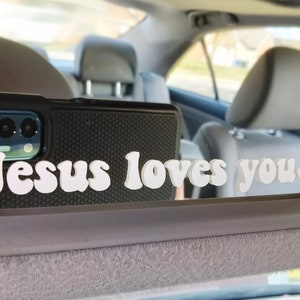 Jesus Loves You Car Mirror Decal, Rear Mirror Decal, Car Sticker ...