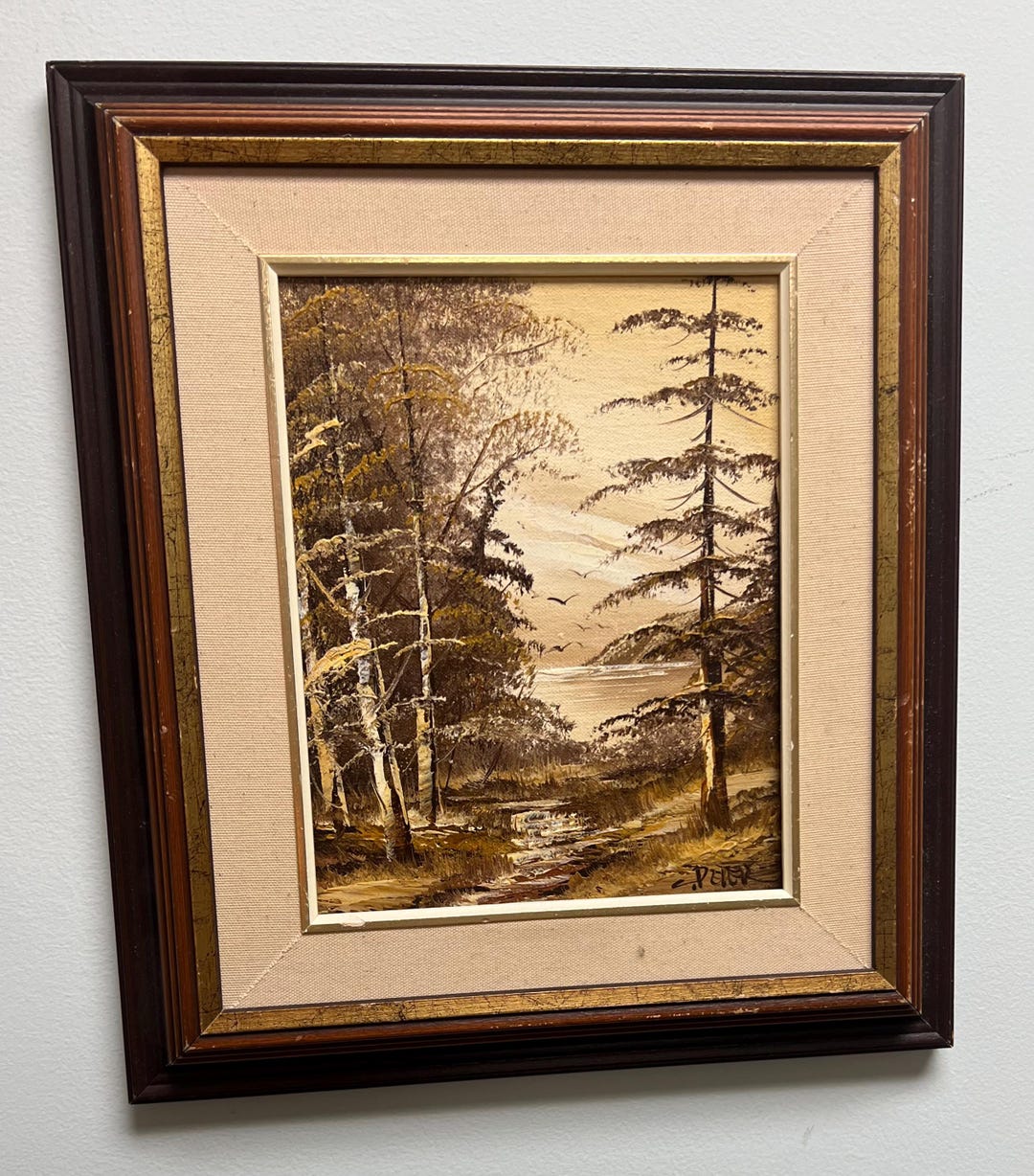 Signed Oil Painting C. Peter Vintage - Etsy