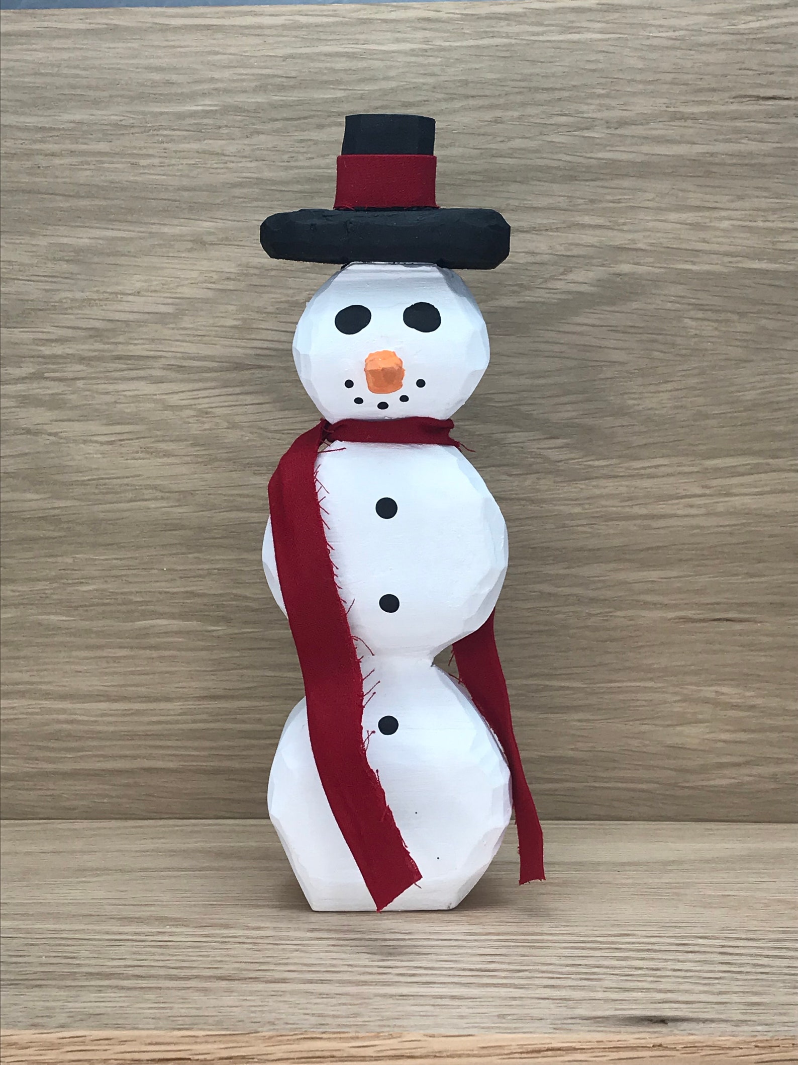 Hand Carved Wooden Snowmen | Etsy