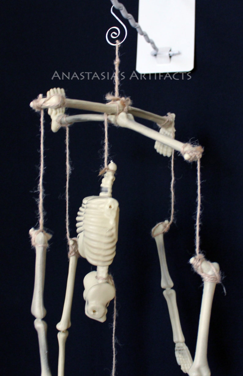 Disarticulated Skeleton Mobile - Primitive Halloween Decor - Halloween ...