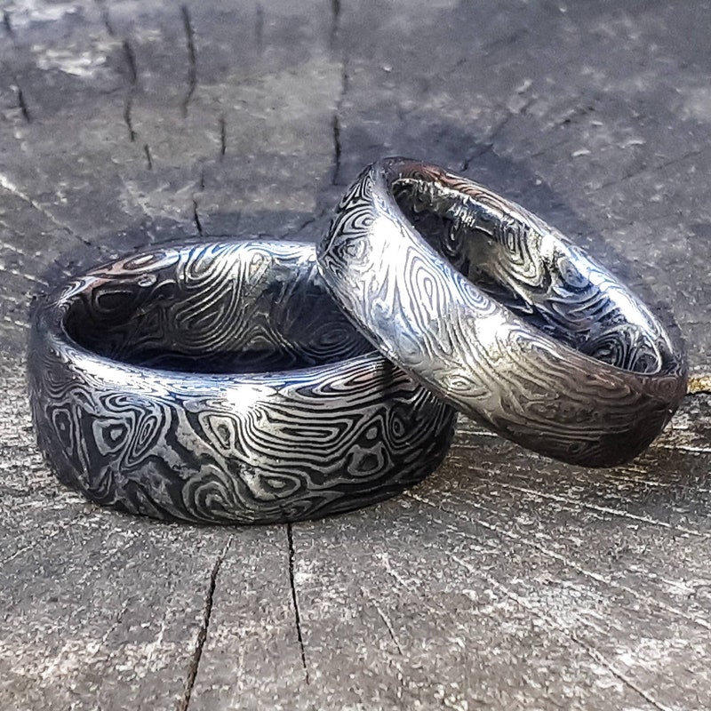 Damascus Steel Ring - Etsy