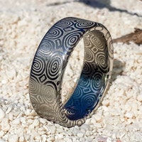 Damascus Oval Band - Etsy