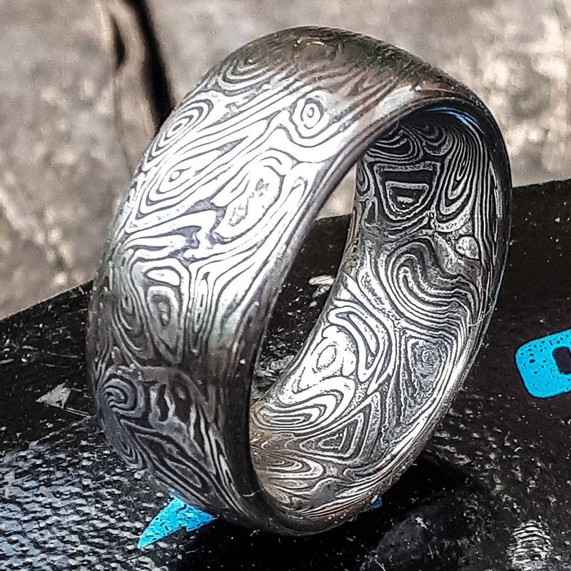 Damascus Steel Ring - Etsy