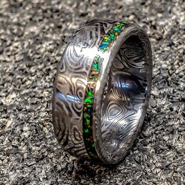 Damascus Steel Ring - Etsy
