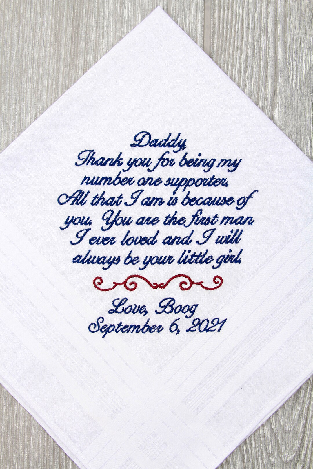 Father of Bride Gift From Bride Wedding Hankie for Dad, Custom Wedding ...
