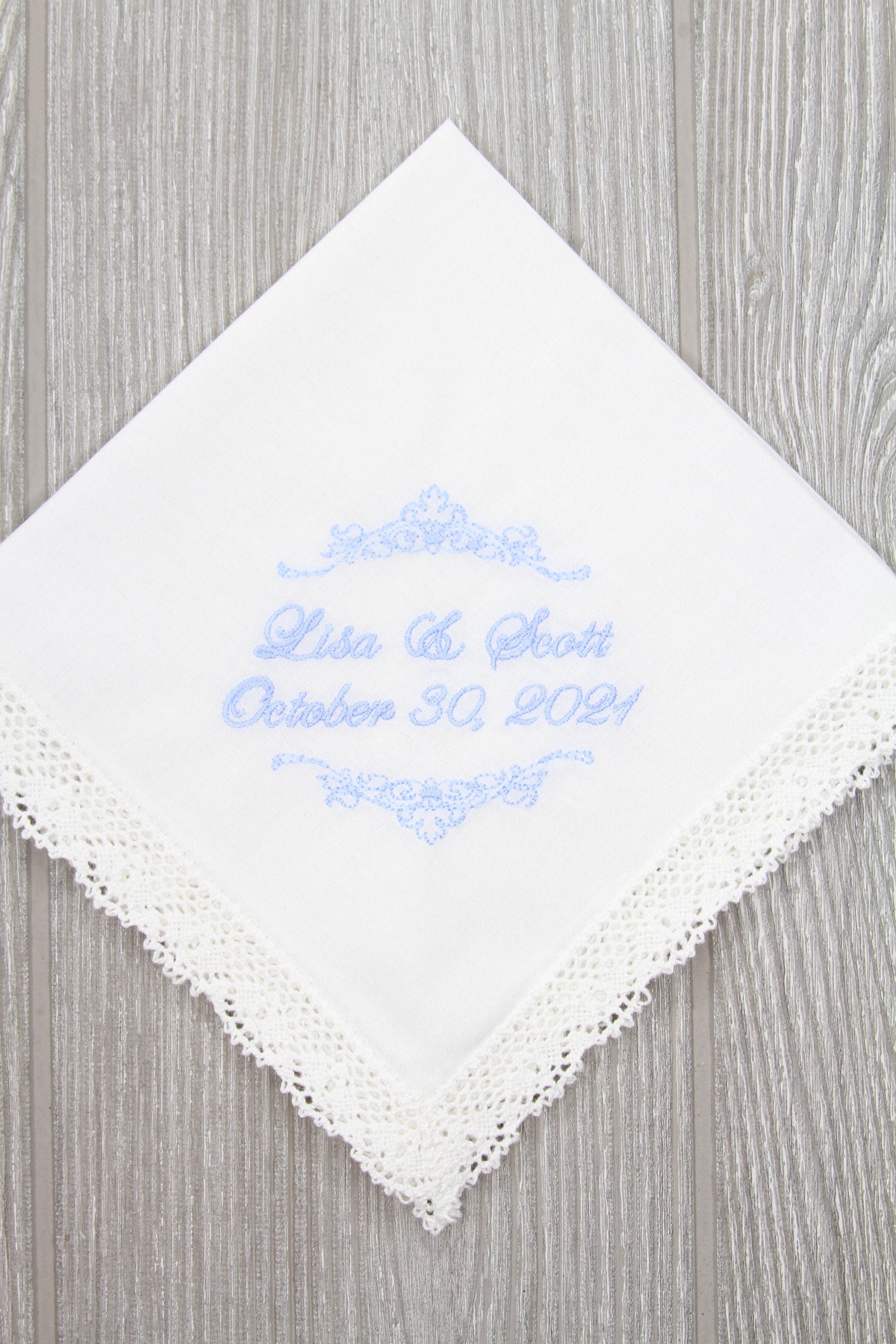 Wedding Handkerchief Something Blue Wedding Hankies | Etsy