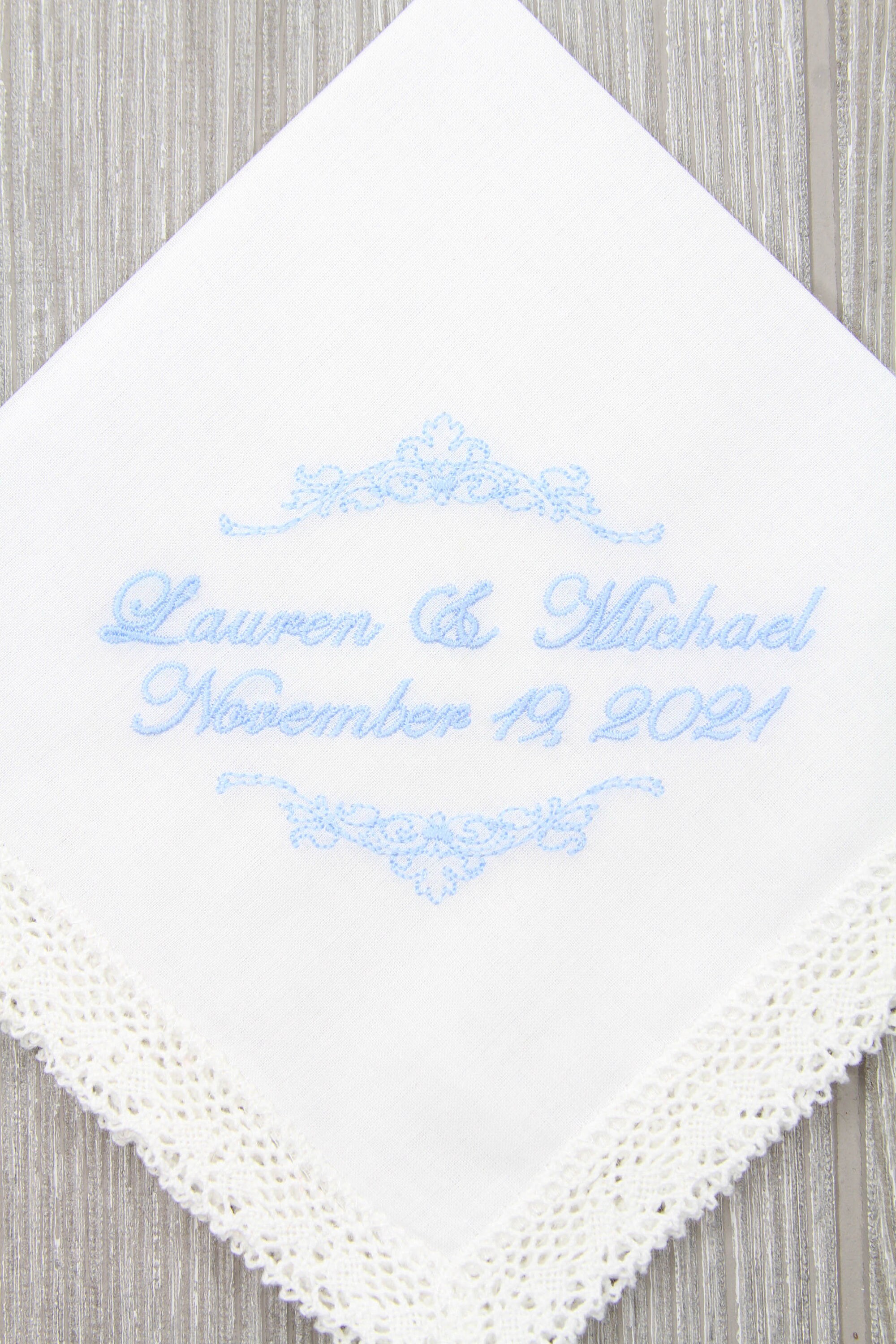 Wedding Handkerchief Something Blue Wedding Hankies | Etsy