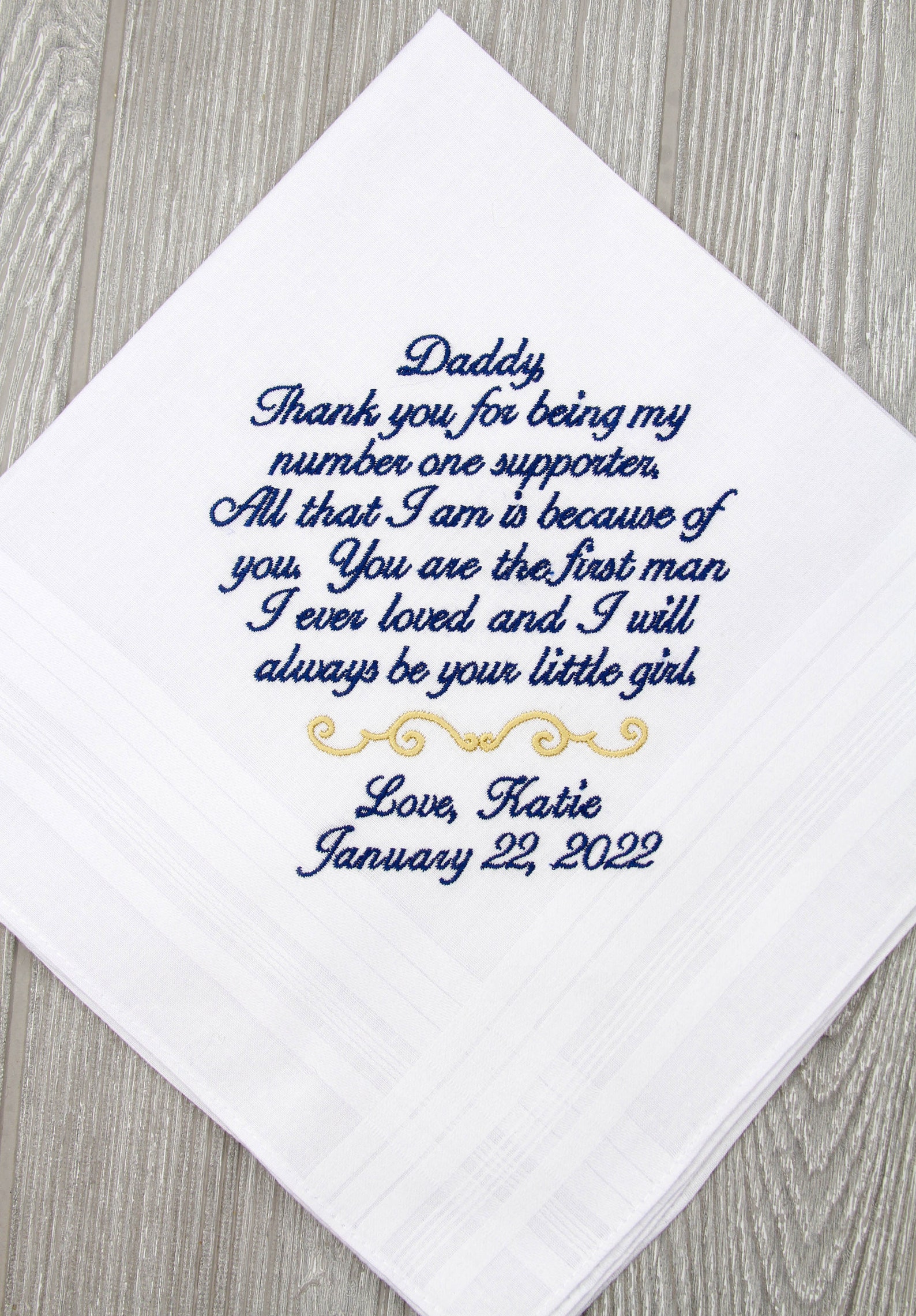 Father of Bride Gift From Bride Wedding Hankie for Dad Custom - Etsy