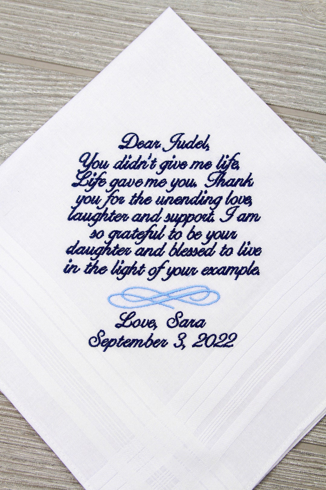 Stepdad Wedding Gift Personalized Handkerchief, Step Dad of the Bride ...
