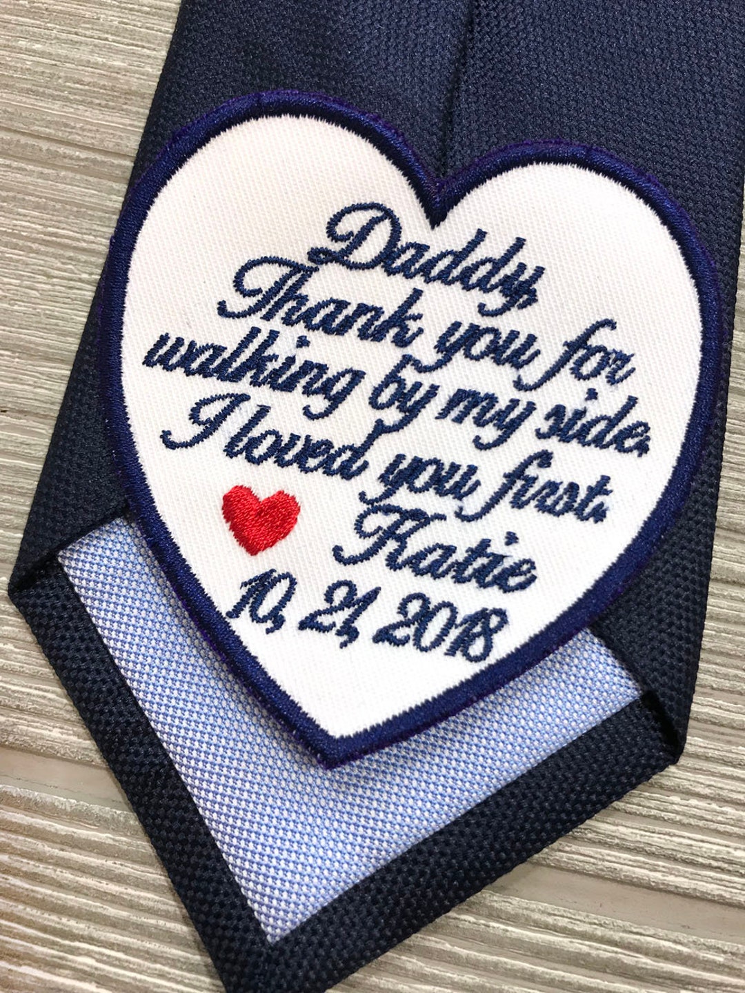 Tie Patch for Father of the Bride, Wedding Gift for Dad, Wedding Tie ...