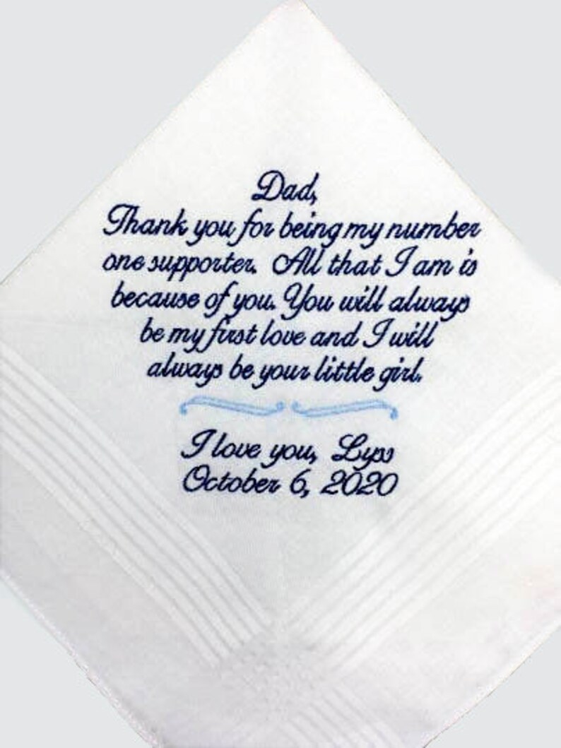 Father of Bride Gift from Bride Wedding Hankie for Dad Custom | Etsy