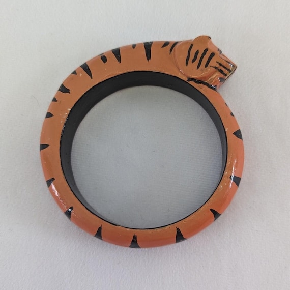 1970s Hand-Carved and Hand-Painted Wood Tiger Shaped … - Gem