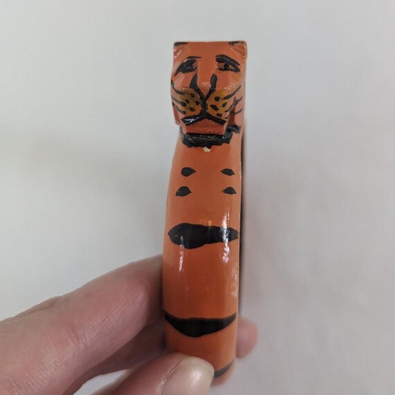 1970s Hand-Carved and Hand-Painted Wood Tiger Shaped … - Gem