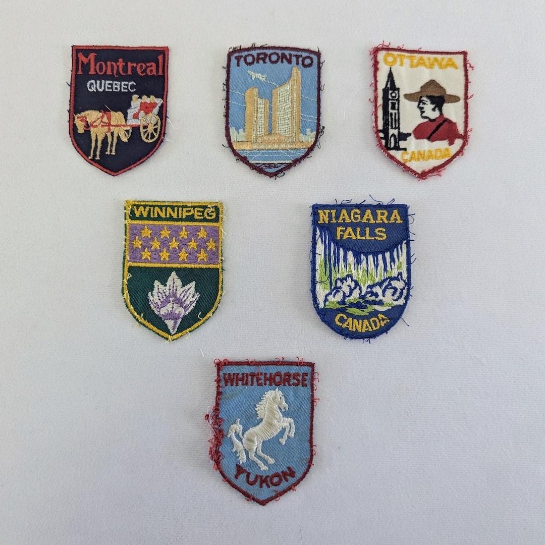 1970s Canadian Cities Shield Style Embroidered Patches - Etsy
