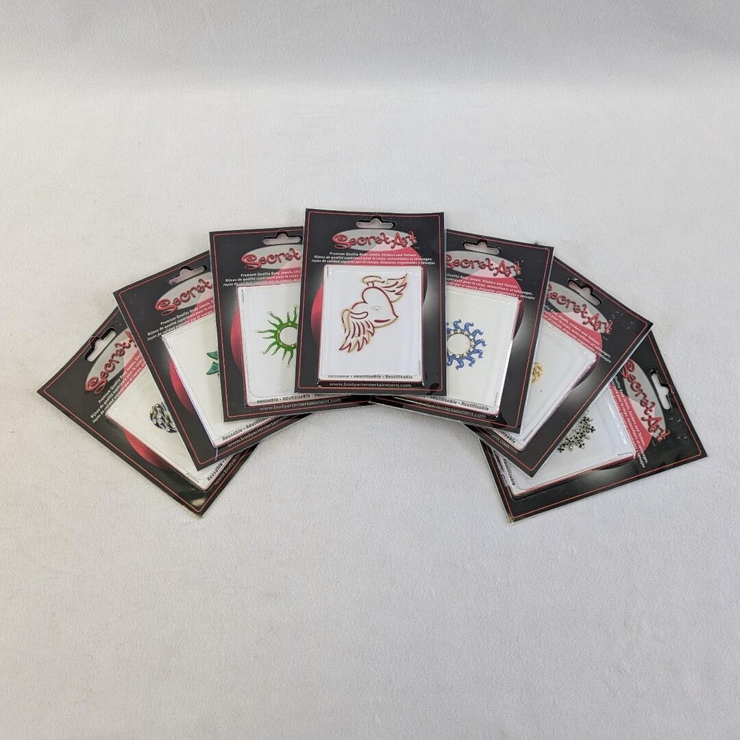 Late 1990s or Y2K Secret Art Body Stickers With Rhinestones and Beads ...
