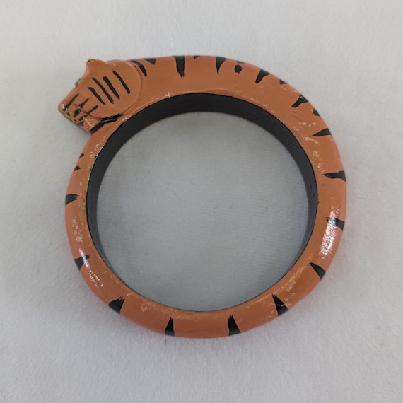 1970s Hand-Carved and Hand-Painted Wood Tiger Shaped … - Gem