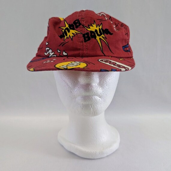 1990s Victory Cap and Sportswear Ltd Red Flat Brimmed… - Gem