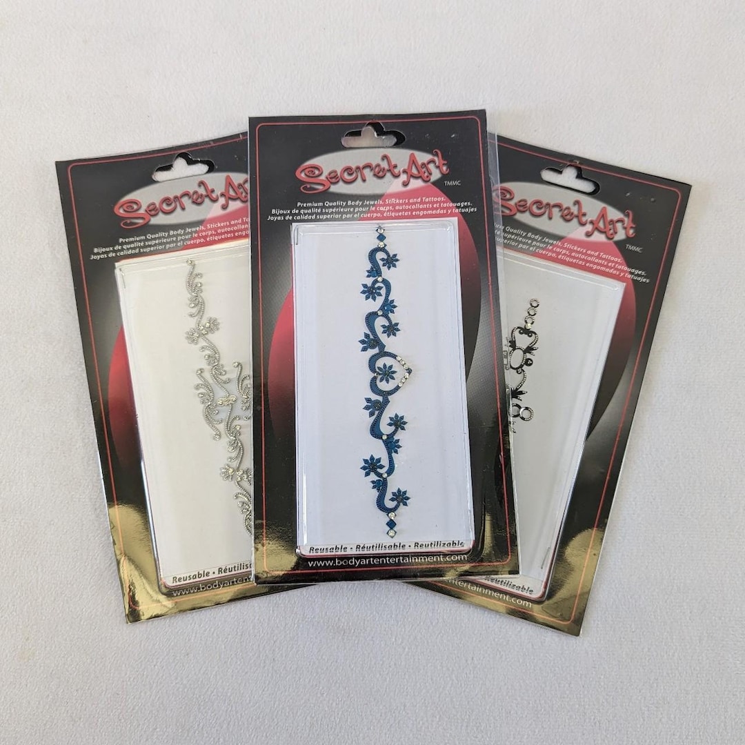 Late 1990s or Y2K Secret Art Body Stickers With Rhinestones and Beads ...