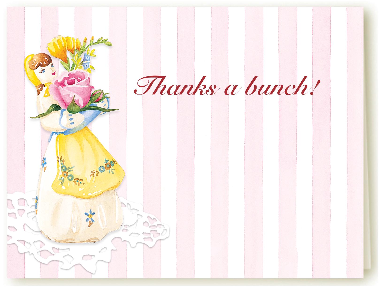 Thank You Teacup Greeting Card With a Rasberry Teabag Tucked in a Pink ...