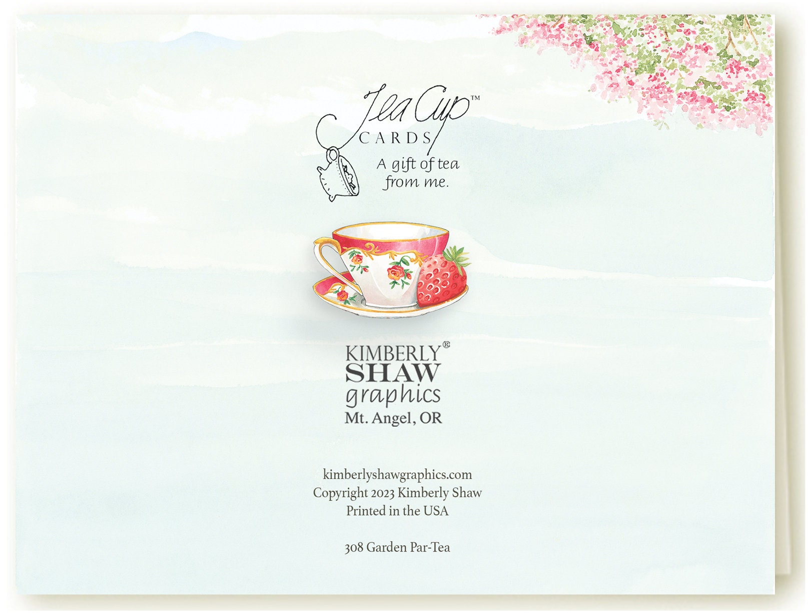 Garden Par-tea Teacup Greeting Card With an Orange Pekoe Teabag by ...