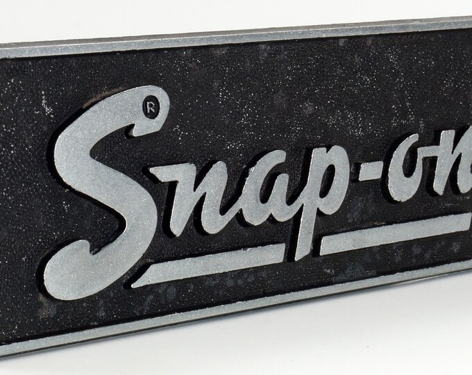 Vintage Snap on Black Metal Tool Box Emblem / Toolbox Badge Logo Name ...