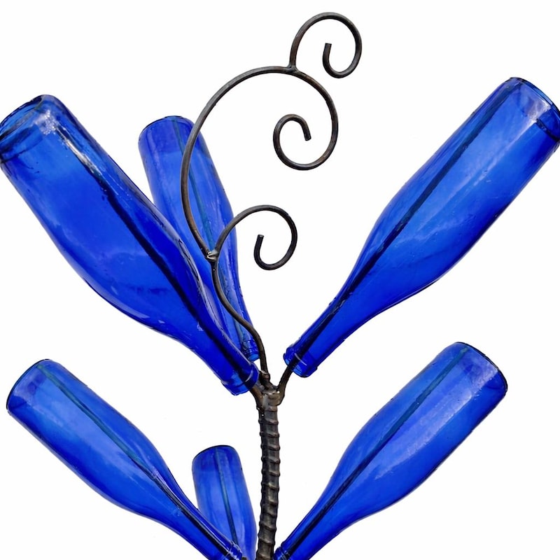 Blue Glass Bottle Lights - Etsy