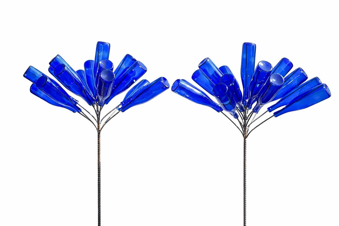 Metal Bottle Tree - the "double Daisy" Hand Welded Garden Art by Cubby ...