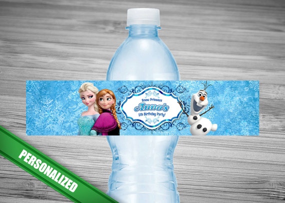 Disney Frozen Bottle Labels Personalized Frozen Water Bottle Etsy