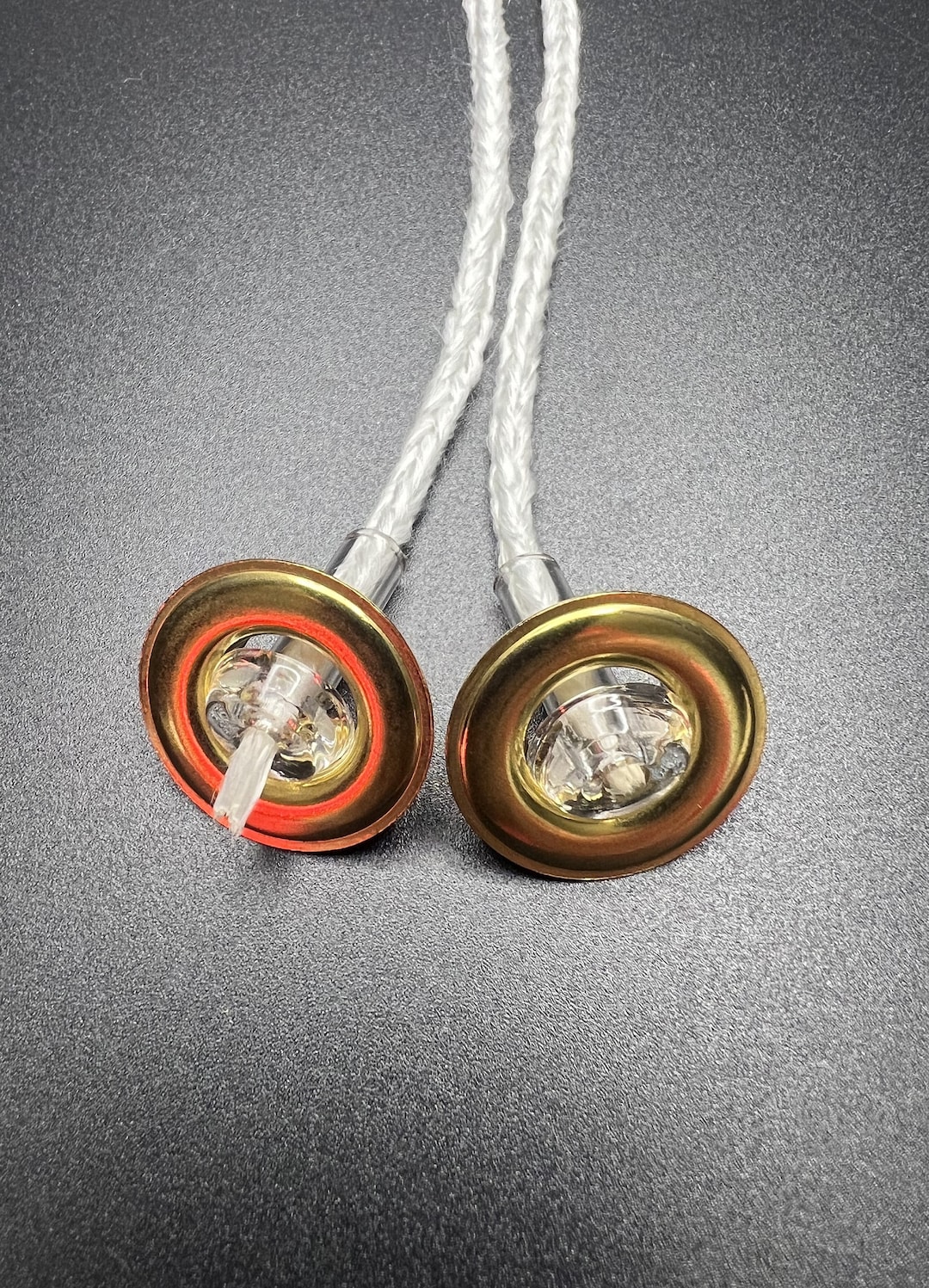 2 Glass Wick Holders | 1" Brass Ring | Glass Wick Tube | Oil Candle ...