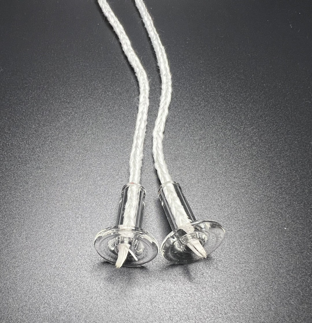 2 Pack Large Flange Glass Wick Tubes | Oil Candle Wick Holder & Wicks ...