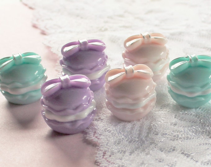 6 Pcs 3D Assorted Large Animal Shaped French Macaron Cabochons ...