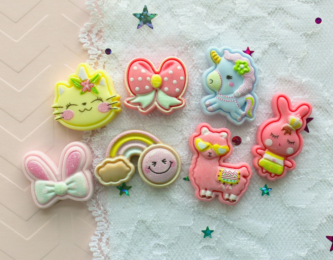 7 Pcs Assorted Matte Happy Pastel Cute Cabochons - 22x20mm - Etsy
