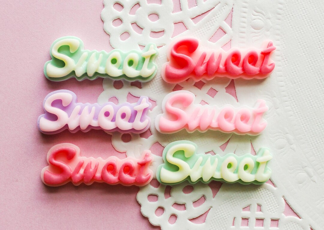 Assorted Pastel Cursive Sweet Word Cabochons - 43x10mm - Etsy