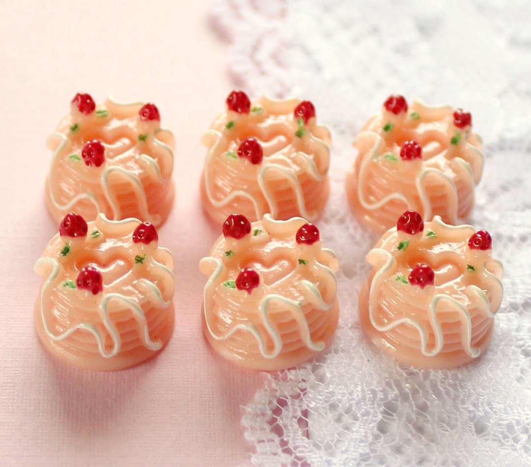 6 Pcs 3D Pink Swirly Heart Layer Cake Cabochons 16x16mm - Etsy