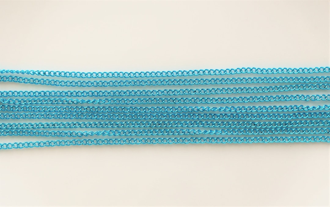 30 Feet Blue Tiny Petite Curb Chain With Soldered Links - 2.4x1.7mm ...