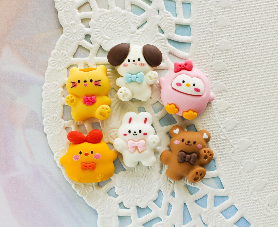 6 Pcs Matte Assorted Cute Puffy Animal Cabochons - 23x17mm - Etsy