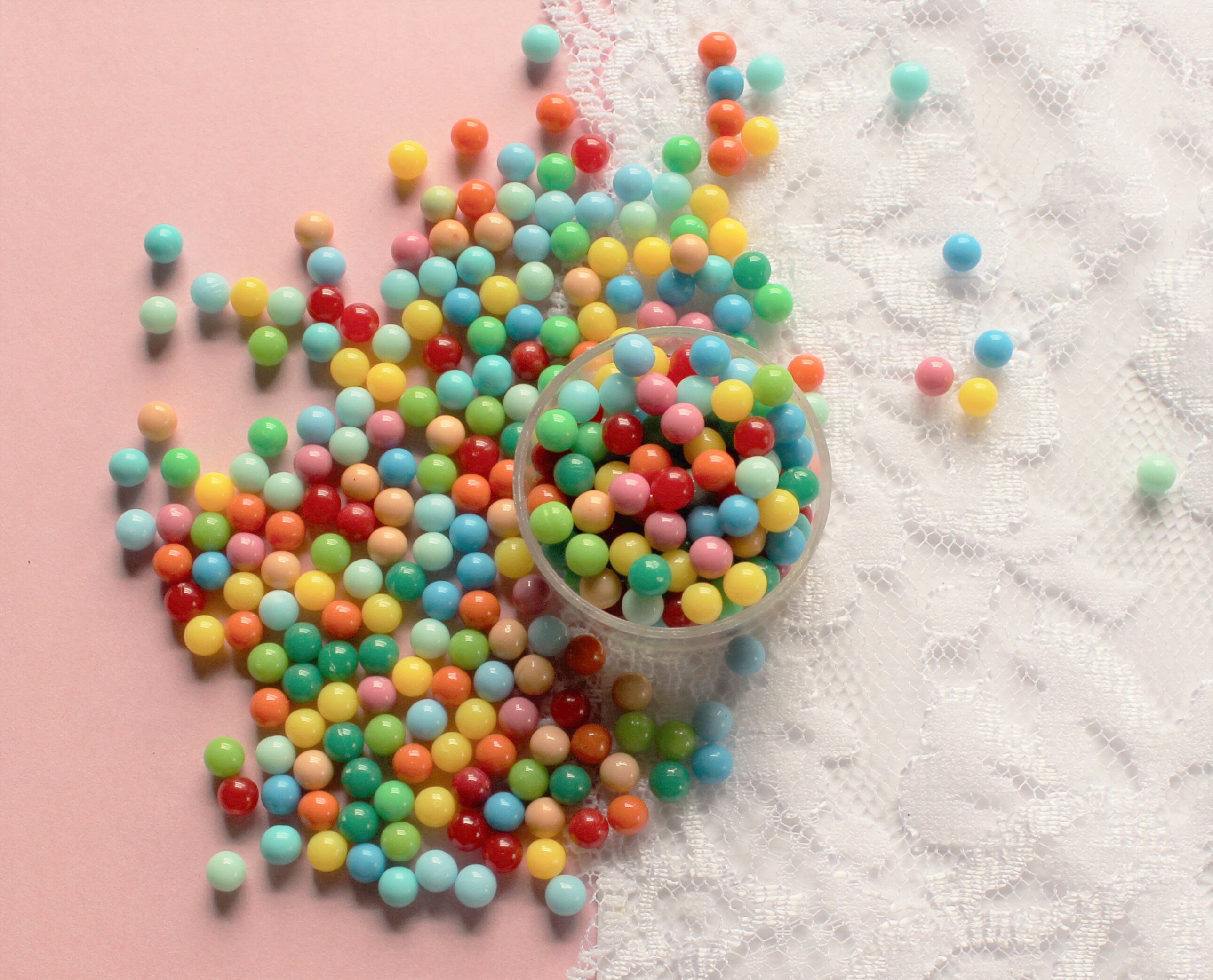 40g Round 4mm Ball Shaped Plastic Fake Rainbow Sprinkles | Etsy