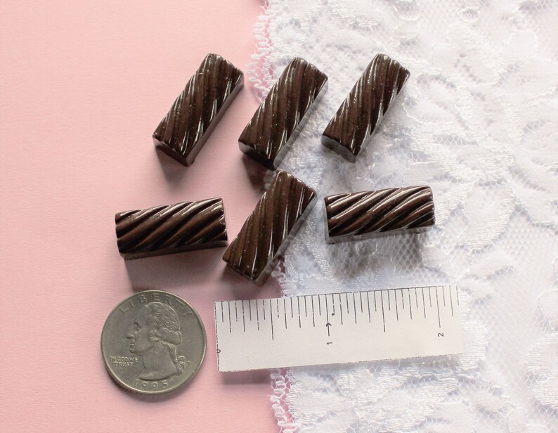 6 Pcs Twirl Stick Chocolate Bar Cabochons 25x11mm - Etsy