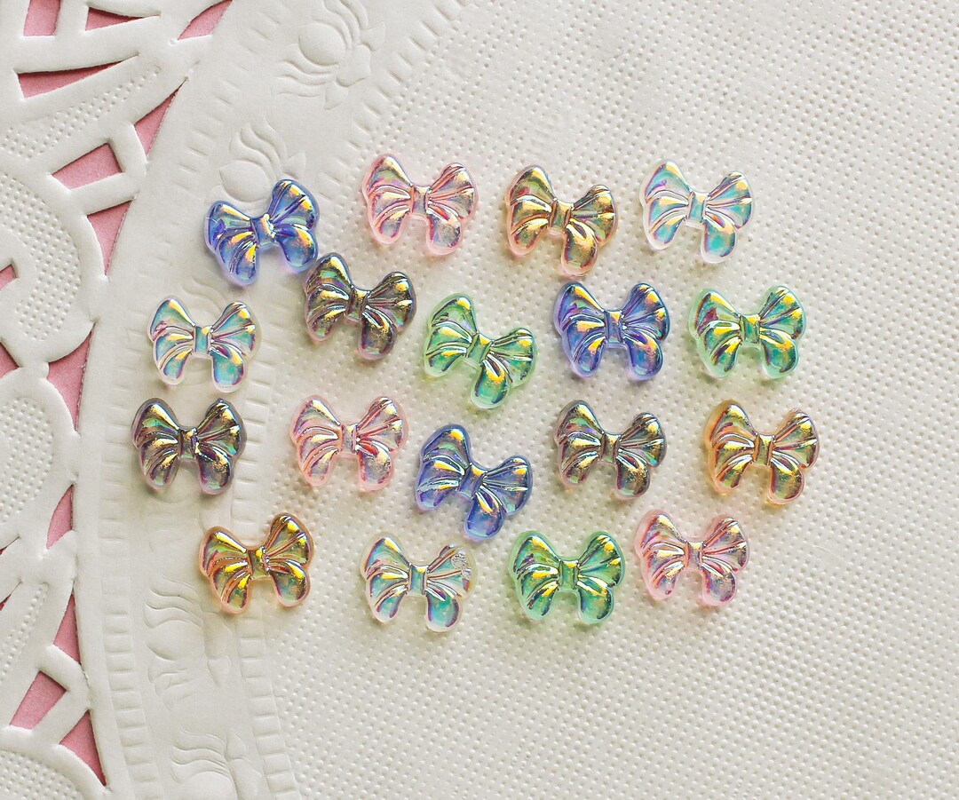 Tiny Assorted Iridescent Bow Cabochons - 13x7mm - Etsy