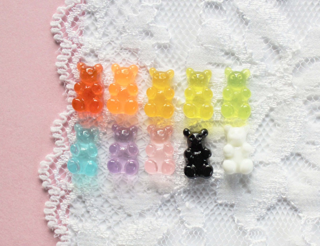 10 Pcs Tiny Assorted Realistic Gummy Bear Cabochons - 13x7mm - Etsy