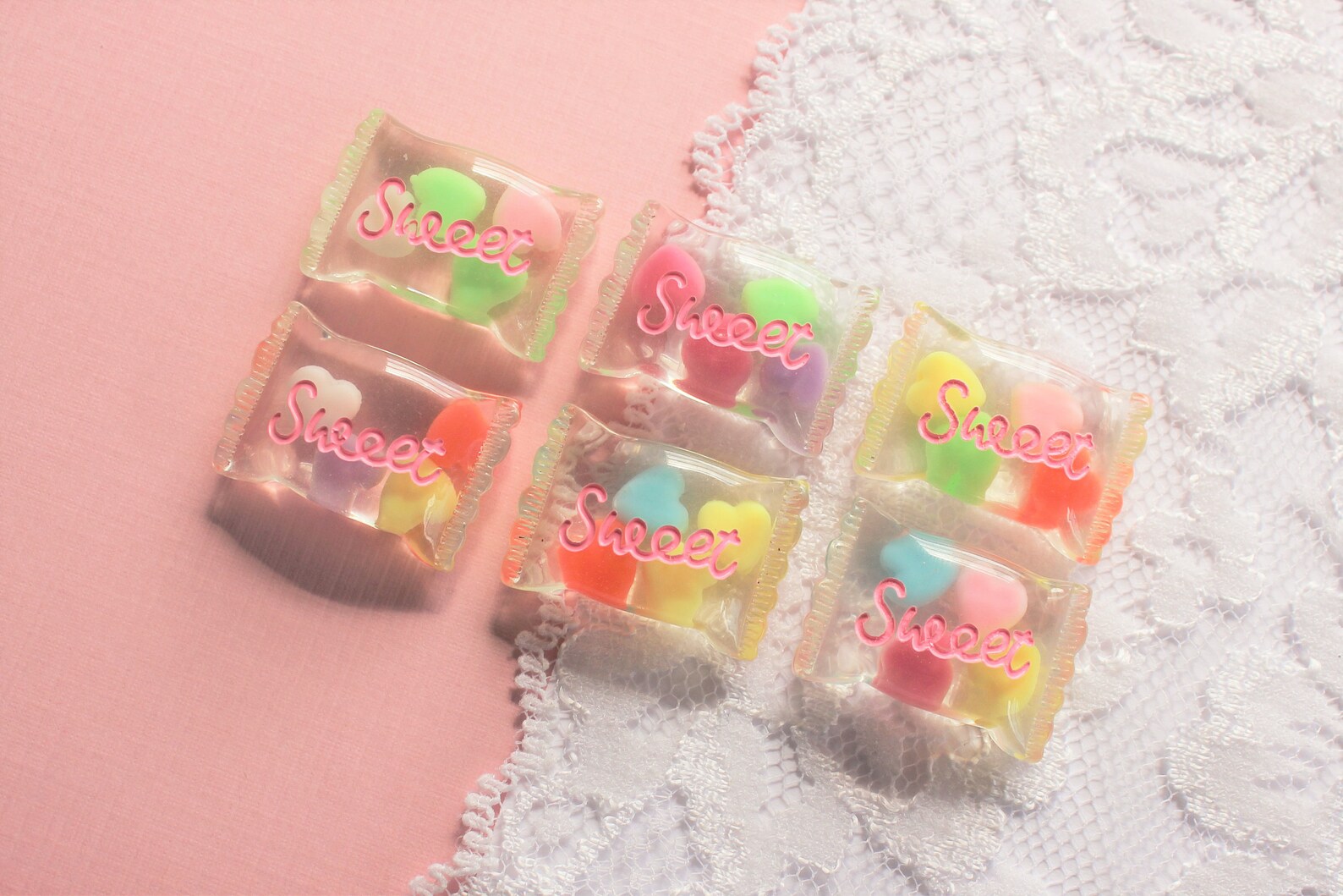 6 Pcs Clear See Through Sweet Heart Shaped Wrapped Candy - Etsy