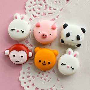 6 Pcs 3D Assorted Large Animal Shaped French Macaron Cabochons - Etsy