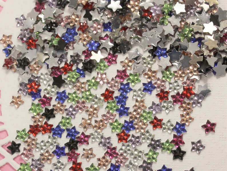 200 Pcs 6mm Assorted Crystal Star Flatback Rhinestones | Etsy
