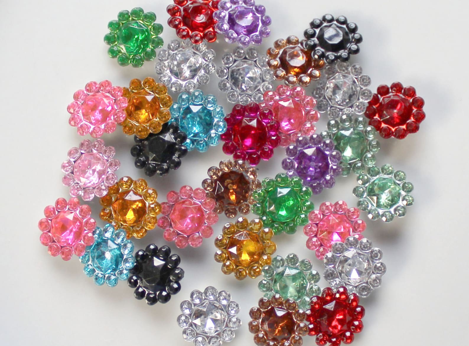75 Pcs 10mm Round Plastic Rhinestone Gems - Etsy