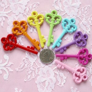 8 Pcs Big Rainbow Key Pendants - 62x29mm - Etsy
