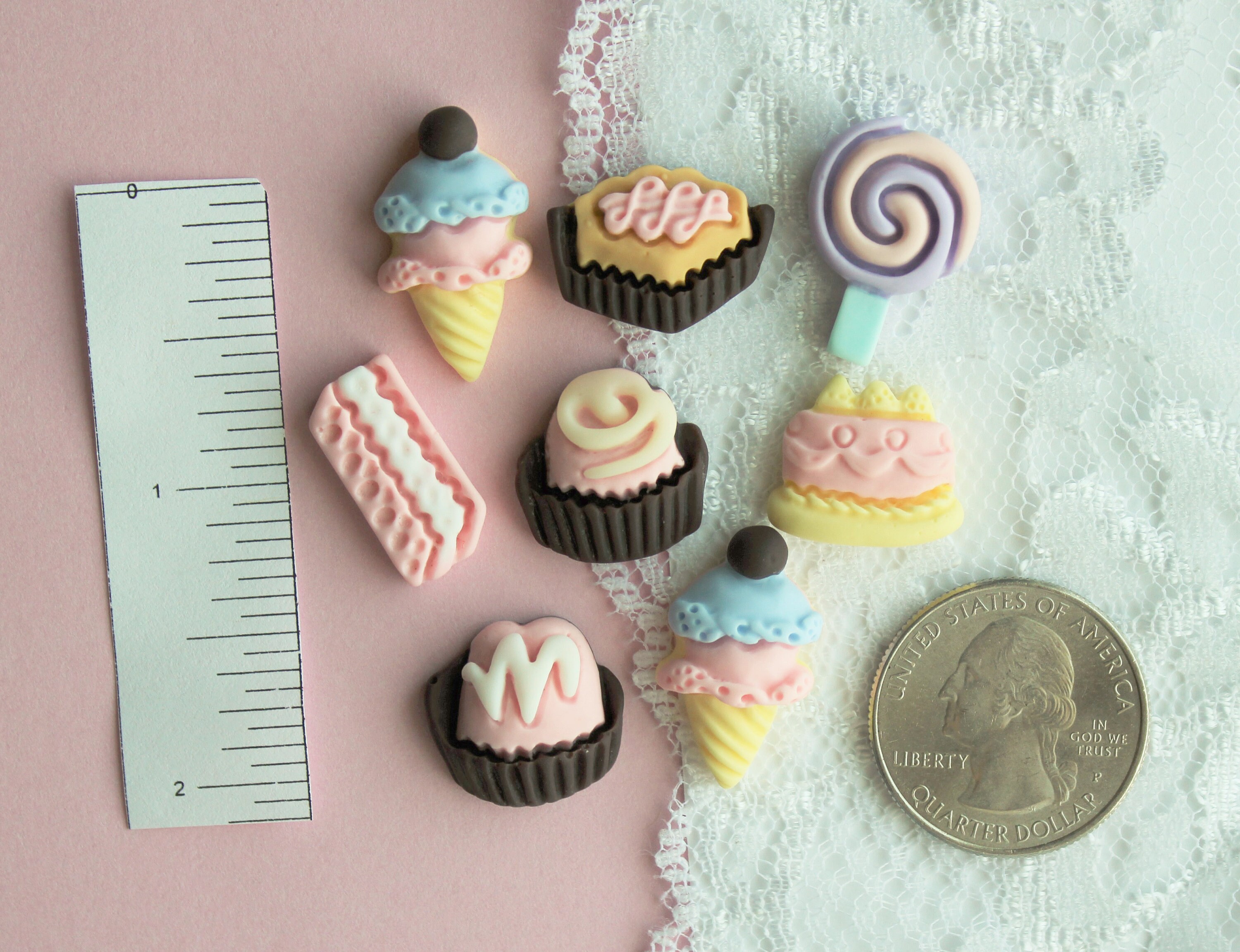 8 Pcs Assorted Candy Sweets and Treats Cabochons 24x10mm | Etsy